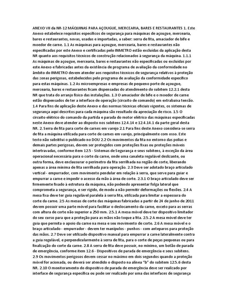 NR 12 Anexo VII | PDF