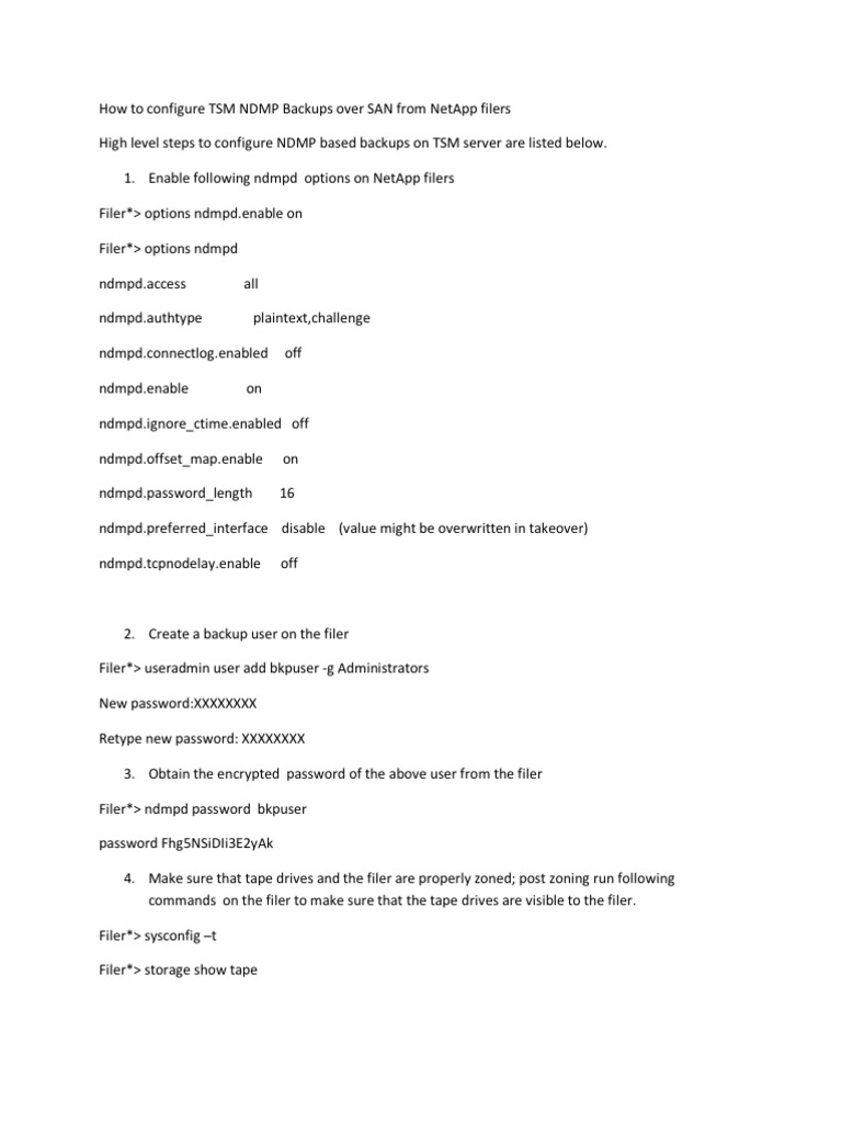 TSM NDMP Configuration | PDF