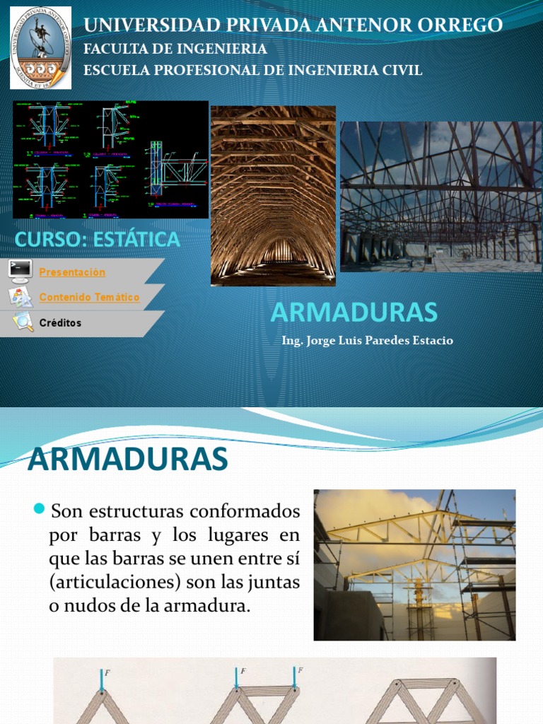 Armaduras Estatica | PDF | Braguero | Ingeniería mecánica