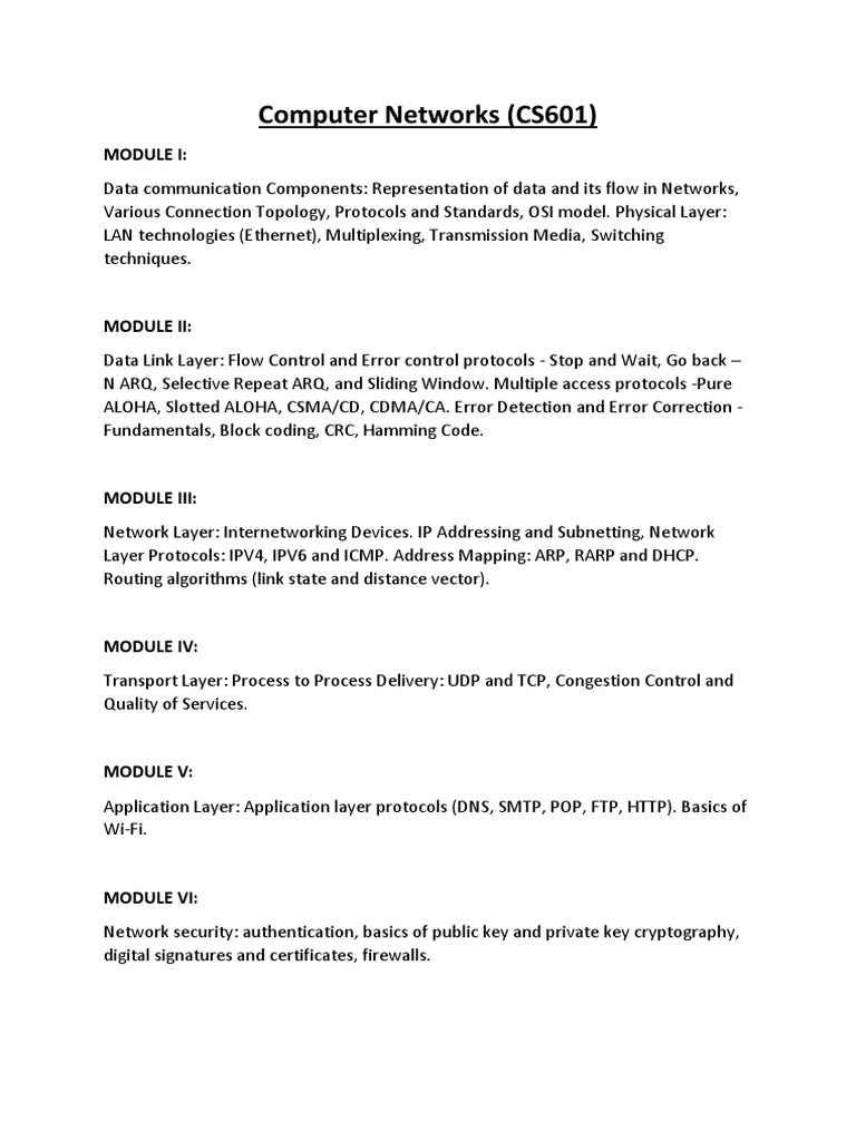 CSE 6th Syllabus | PDF | Computer Network | Data Compression CSE 6th Syllabus | PDF | Computer Network | Data Compression