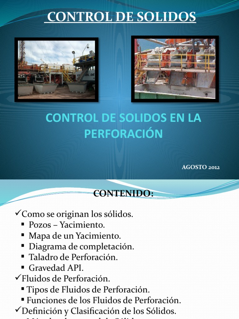 Control de Solidos en La Perforacion de Pozos Petroleros | PDF | Filtración | Cantidades fisicas