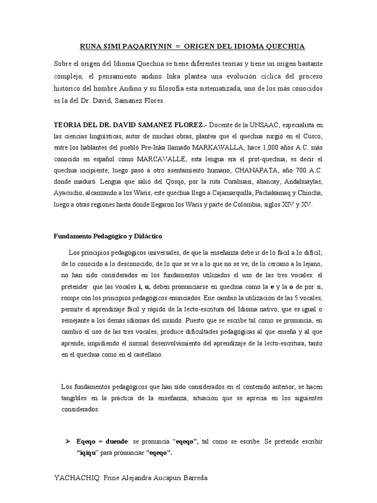 Quechua Basico 1 - Uac | PDF | Adjetivo | Lingüística