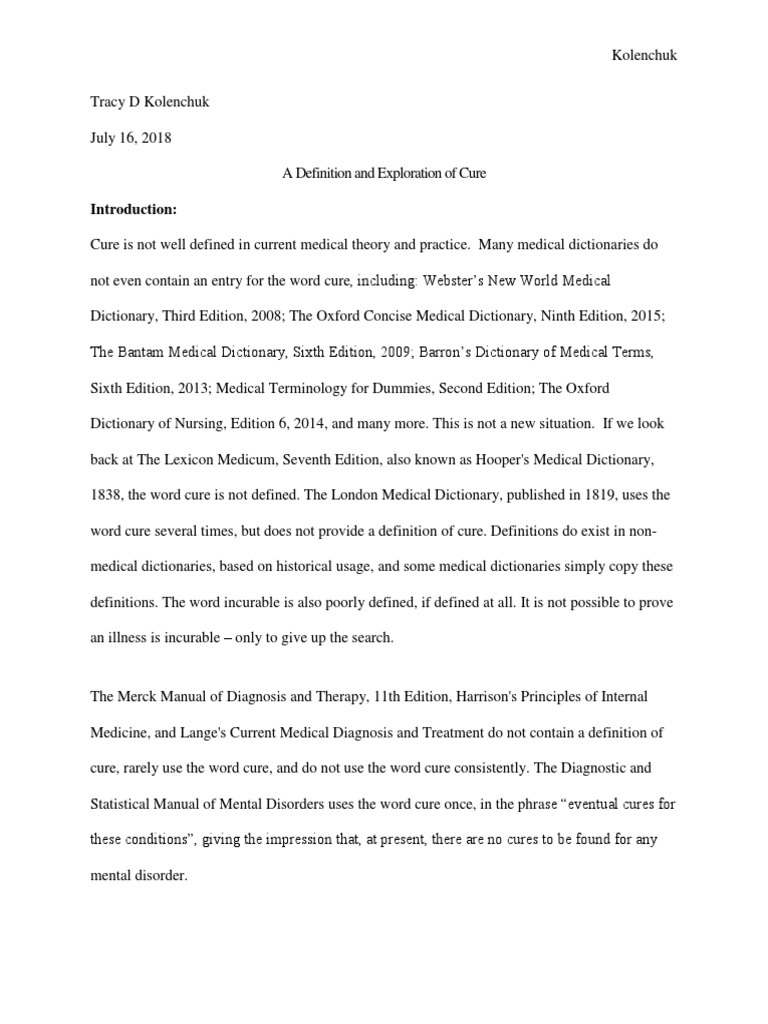 A Definition and Exploration of Cure | PDF | Cure | Infection