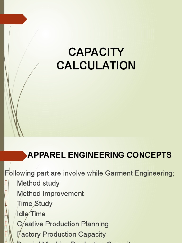 Capacity Calculation | PDF | Machines | Factory