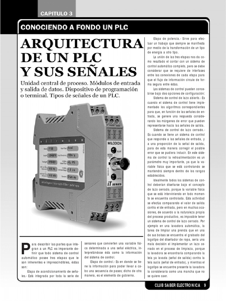 Capitulo 3 - Arquitectura de Un PLC | PDF | Controlador lógico ...