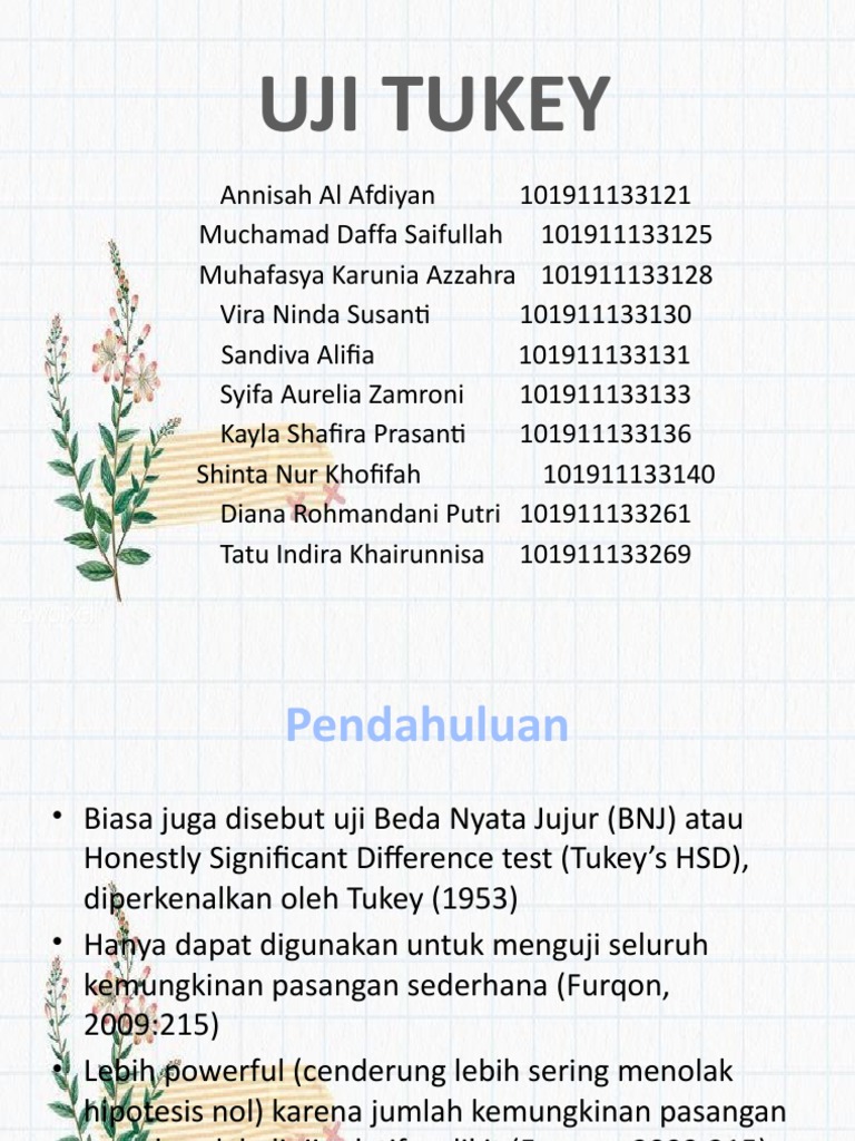 Uji Tukey untuk Analisis Rata-rata | PDF | Metode & Bahan Ajar