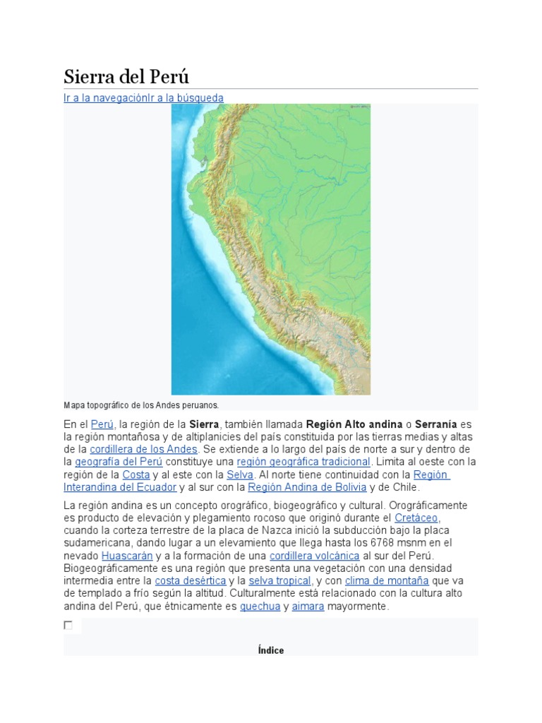 Explorando la Sierra del Perú: Geografía y Cultura | PDF | Andes | Perú