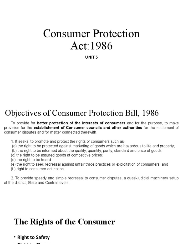 Consumer Protection Act | PDF | Consumer Protection | Complaint