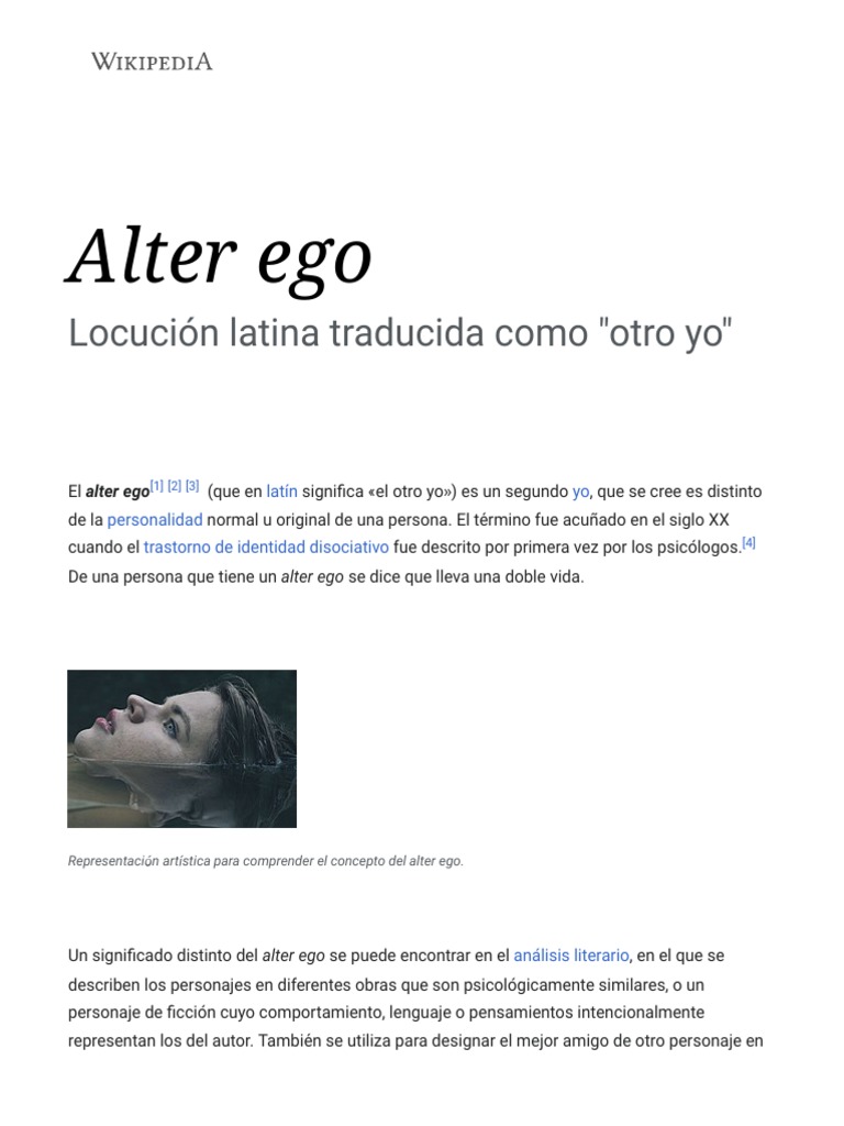 Alter Ego - Wikipedia, La Enciclopedia Libre | PDF