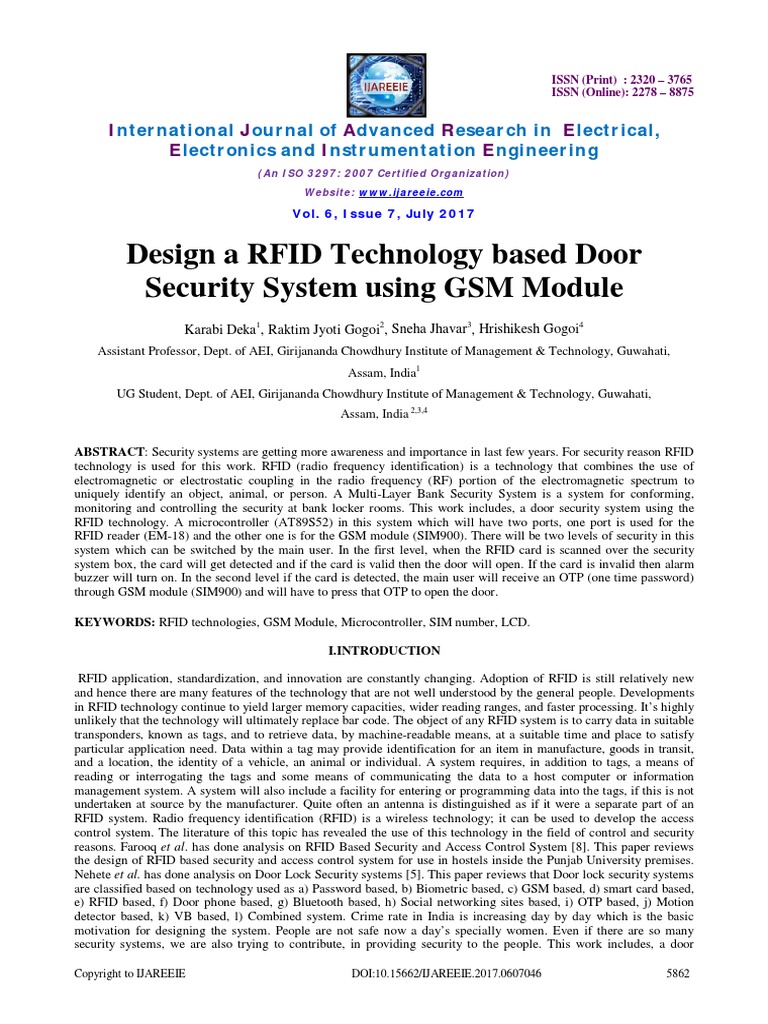 46 - 7 - Design A RFID Technology Based Door Security System Using GSM ...
