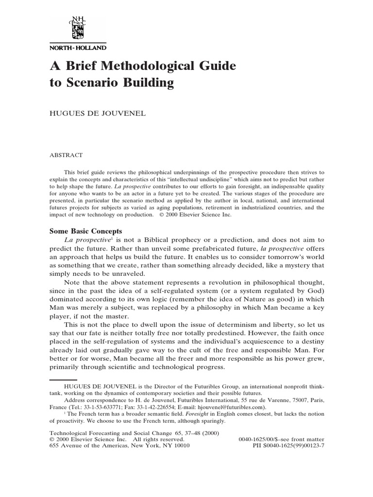 Scenario Building (DeJouvenel2000) | PDF | System | Simulation