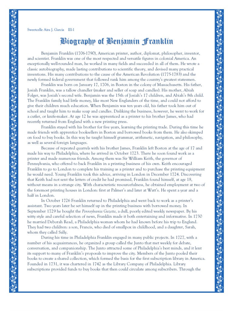 Benjamin Franklin | PDF
