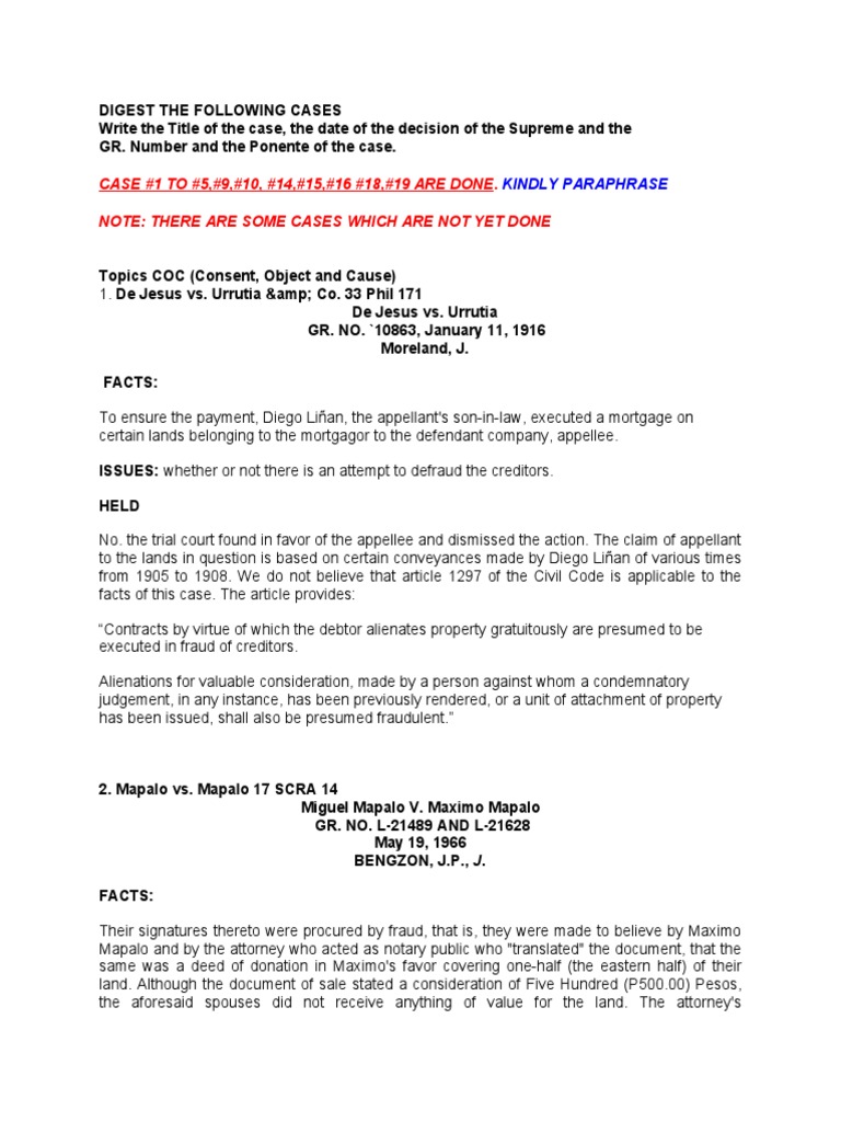 Digested 20 Cases | PDF | Consideration | Lawsuit