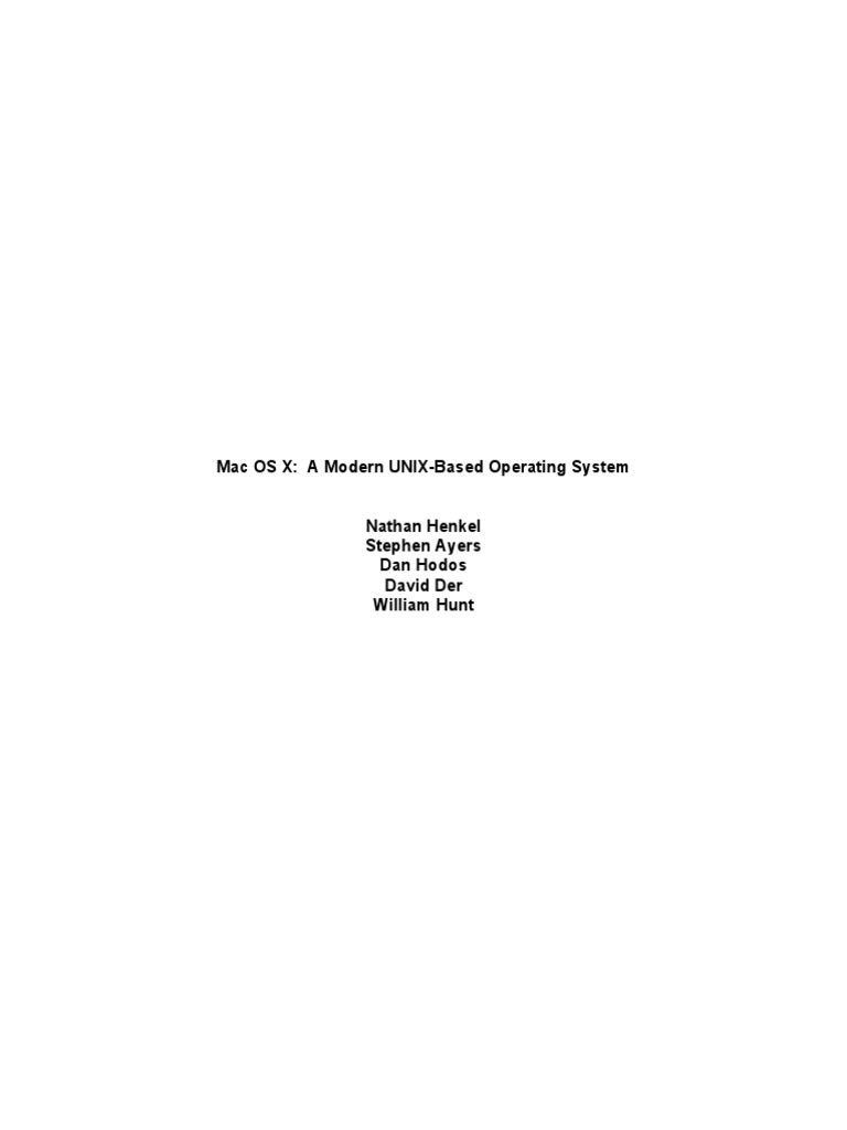 MacOSX by Nathan Henkel Stephen Ayers Dan Hodos David Der William Hunt ...