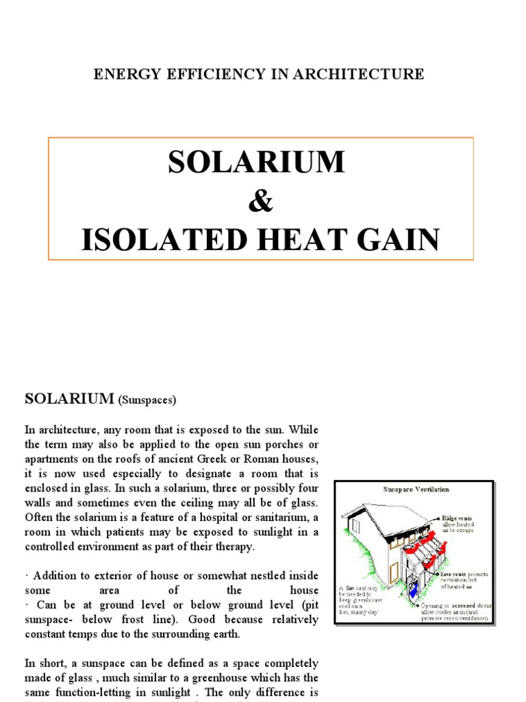 Solarium-Isolated Heat Gain | PDF | Solar Energy | Building Insulation