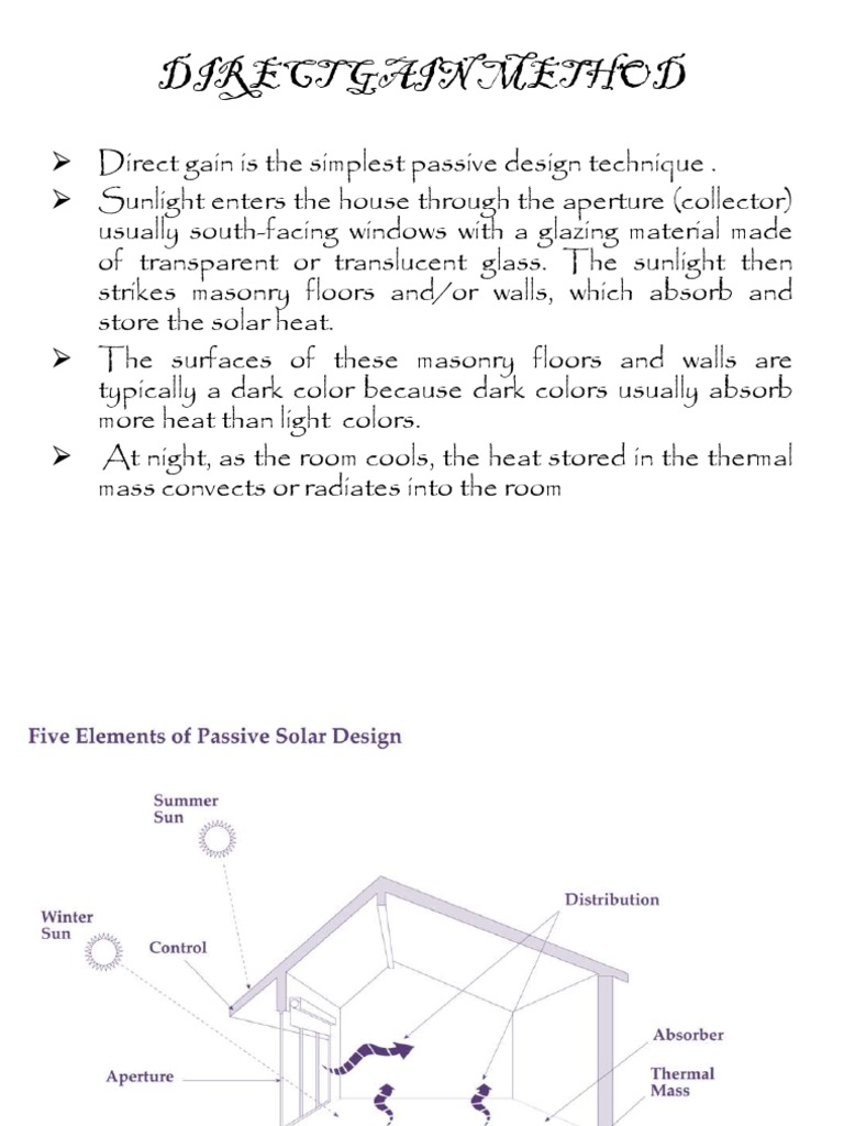 Direct Gain Method and Thermal Performance of Building Materials | PDF ...