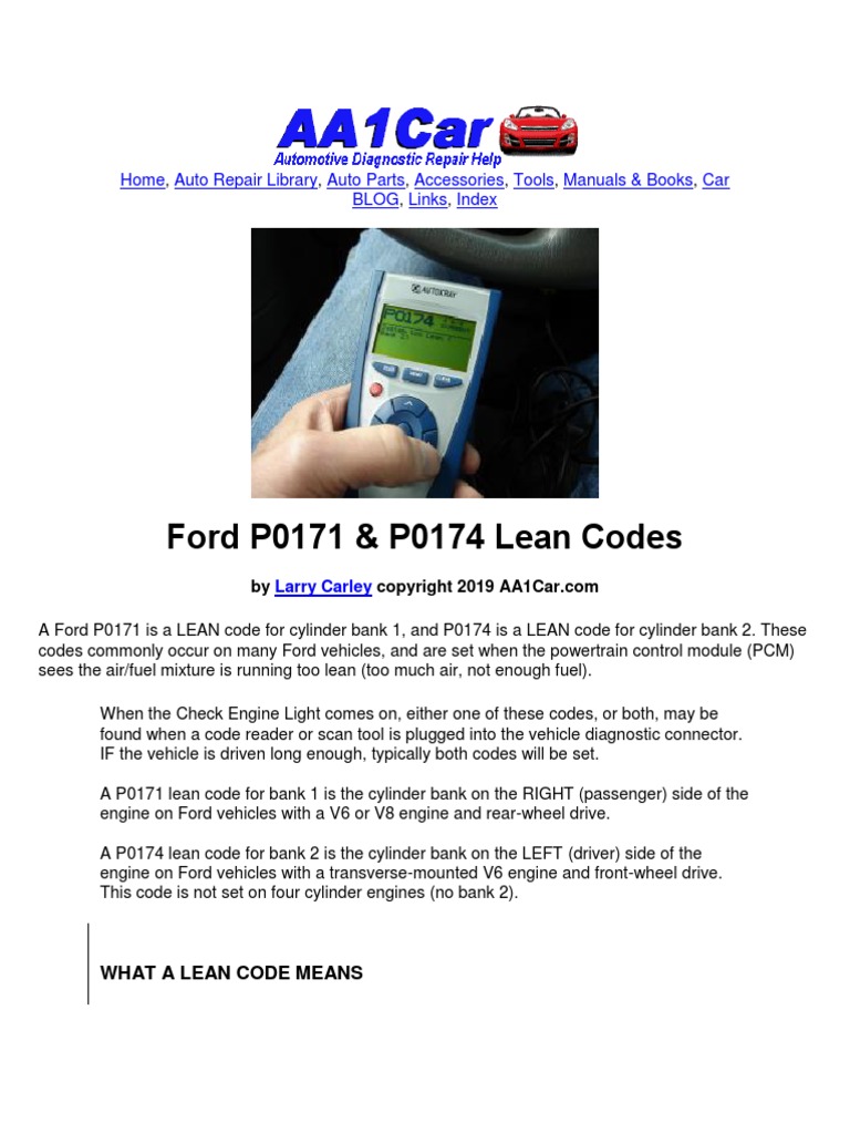 Ford Lean Codes | PDF | Throttle | Vehicles