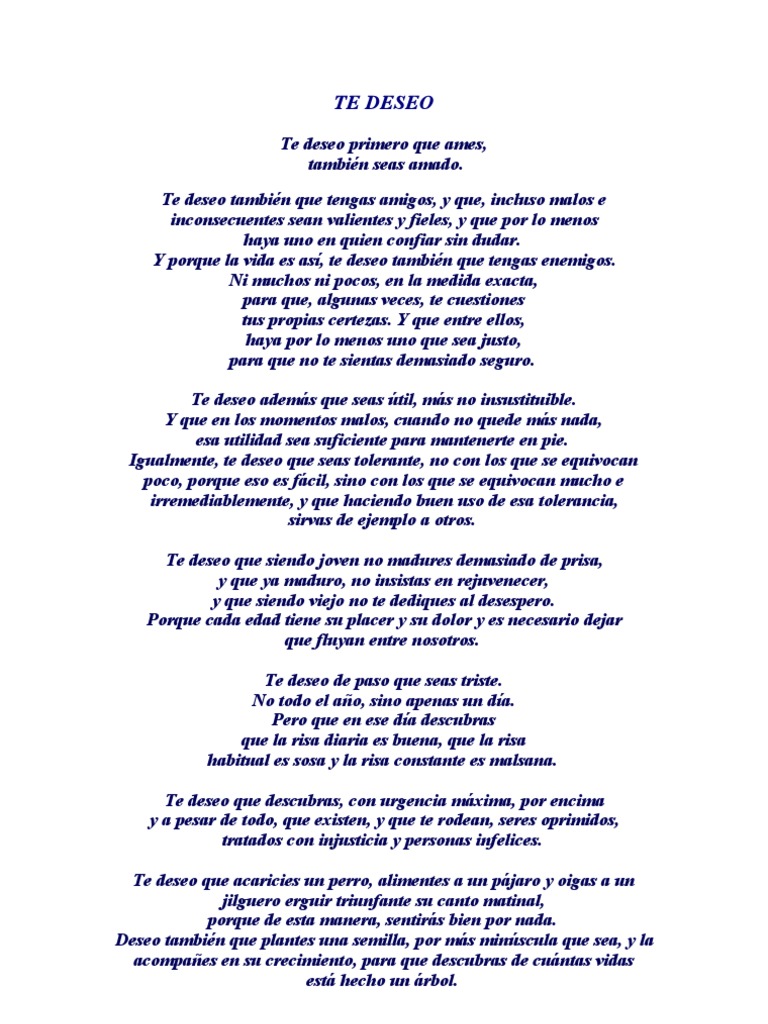 TE DESEO de Víctor Hugo | PDF