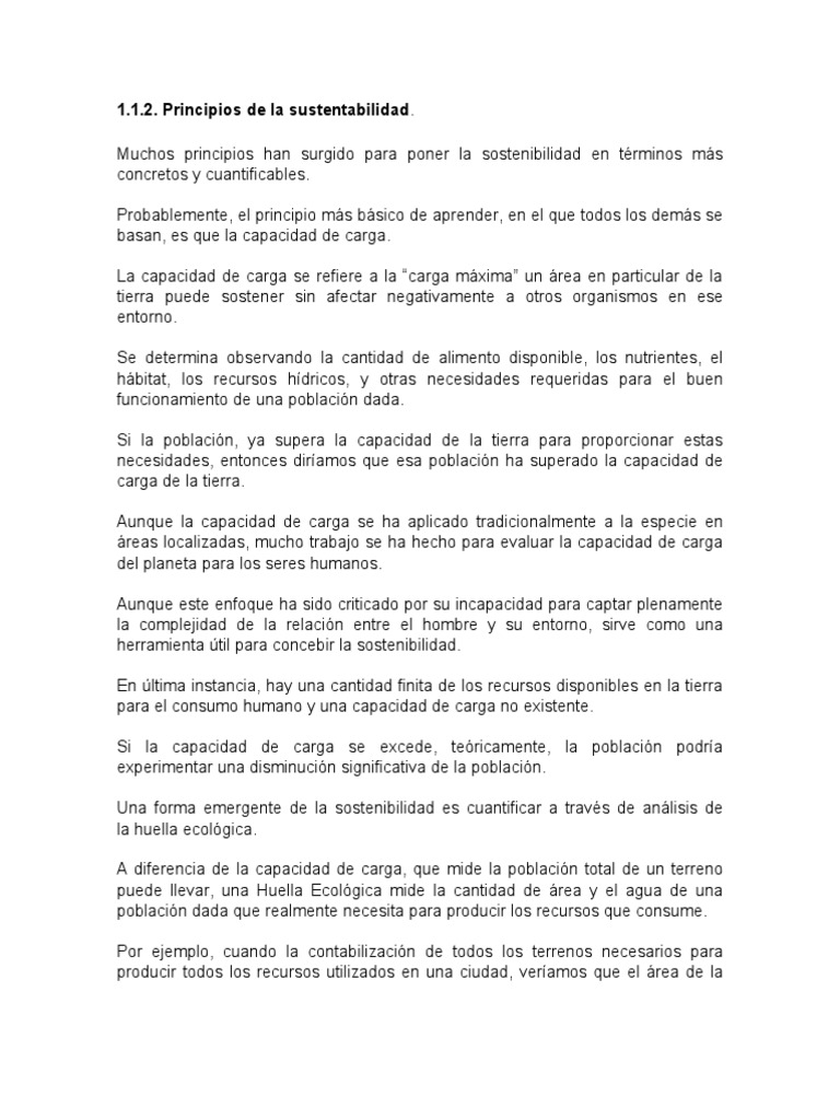 1 1 2 Principios De Sustentabilidad Pdf Sustentabilidad Población