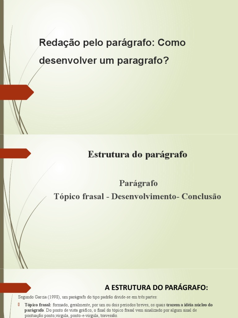 Redação Do Paragrafo Aula 1 | PDF | Livros | Ideia
