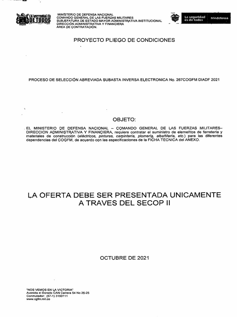 Proyecto Pliego de Condiciones | PDF