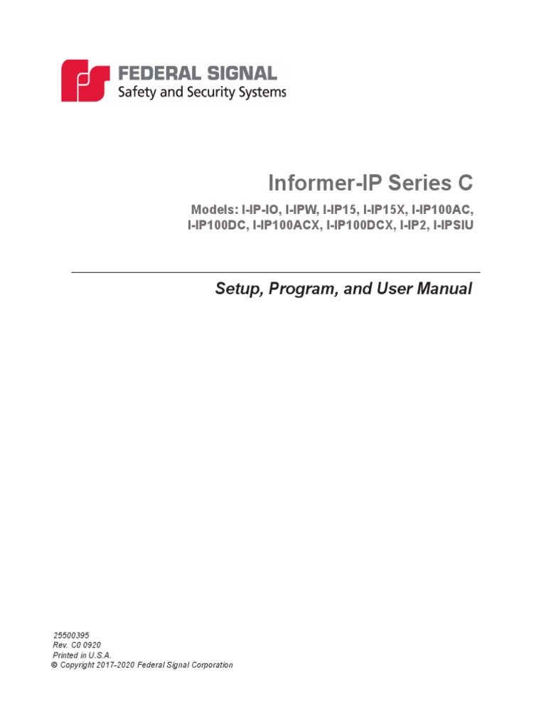 Informer-IP Series C: Setup, Program, and User Manual | Download Free ...