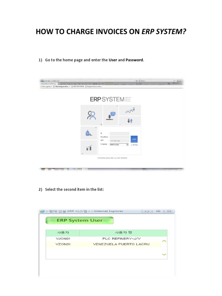 HOW TO CHARGE INVOICES ON ERP SYSTEM | PDF | Invoice