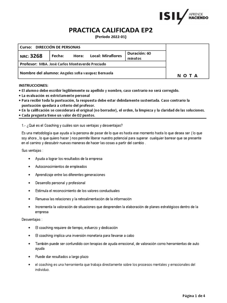 Practica Calificada Ep2 | PDF | Gestión de recursos humanos | Reclutamiento
