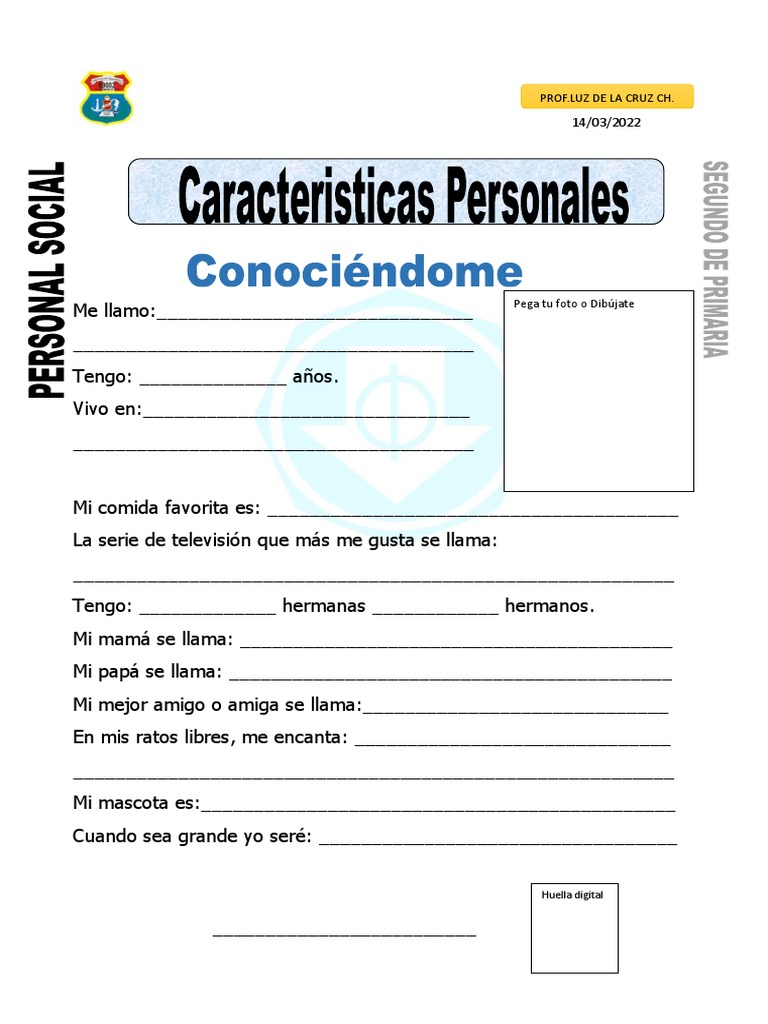 Ficha de Las Caracteristicas Personales | PDF