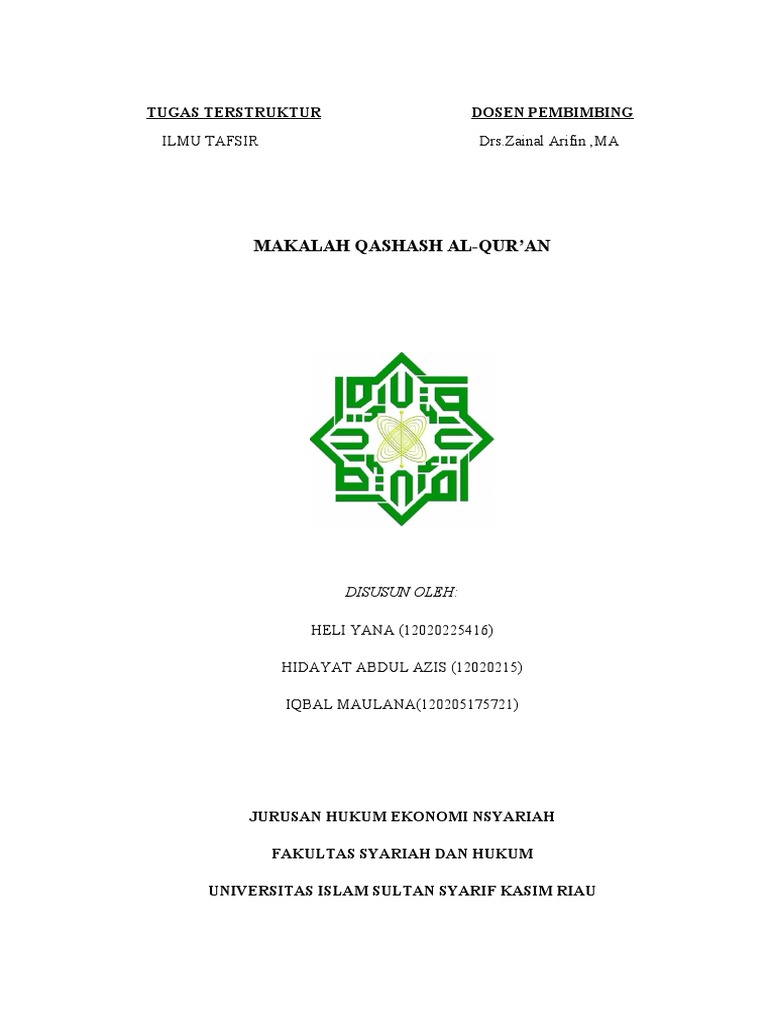 MAKALAH QASHASH AL Qur'an | PDF | Agama & Spiritualitas