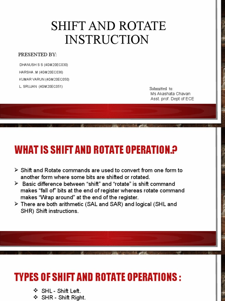 Shift and Rotate Instruction | PDF | Arithmetic | Information Age