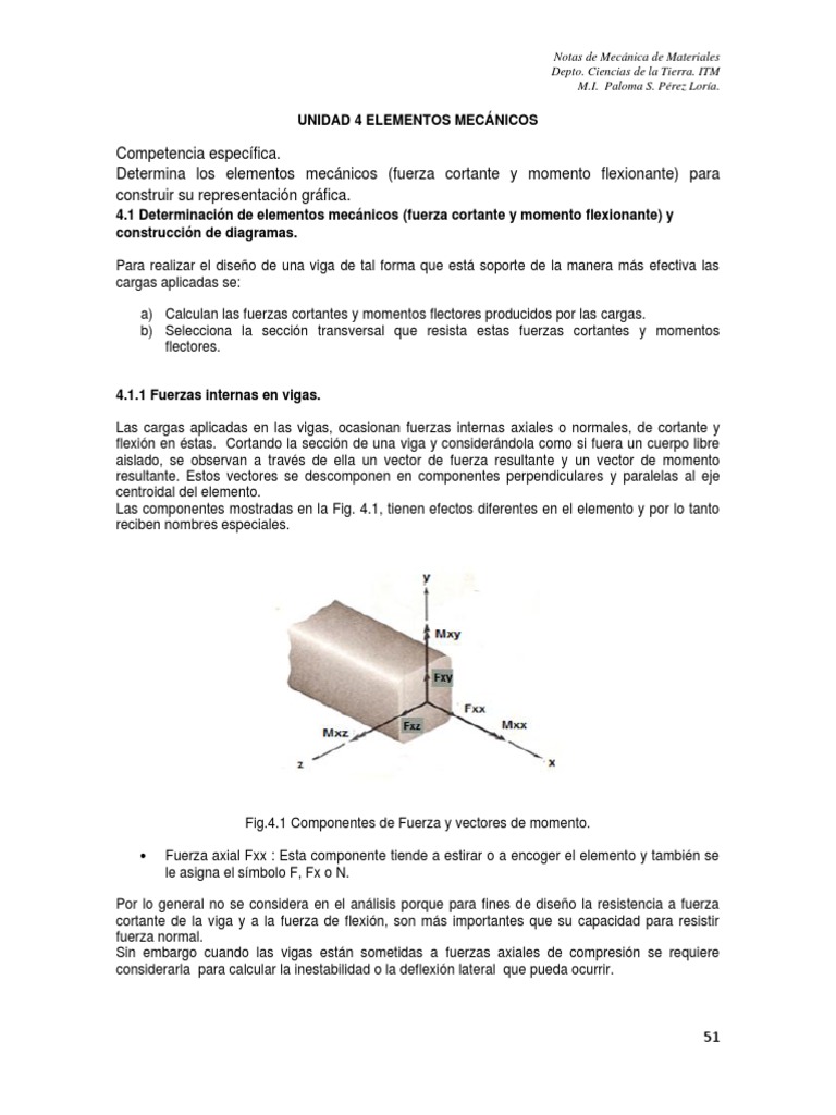 Elementos Mecánicos | PDF | Viga (Estructura) | Resistencia de materiales