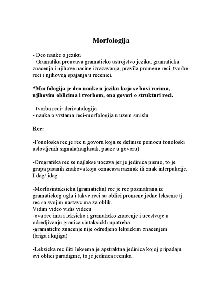 Morfologija | PDF