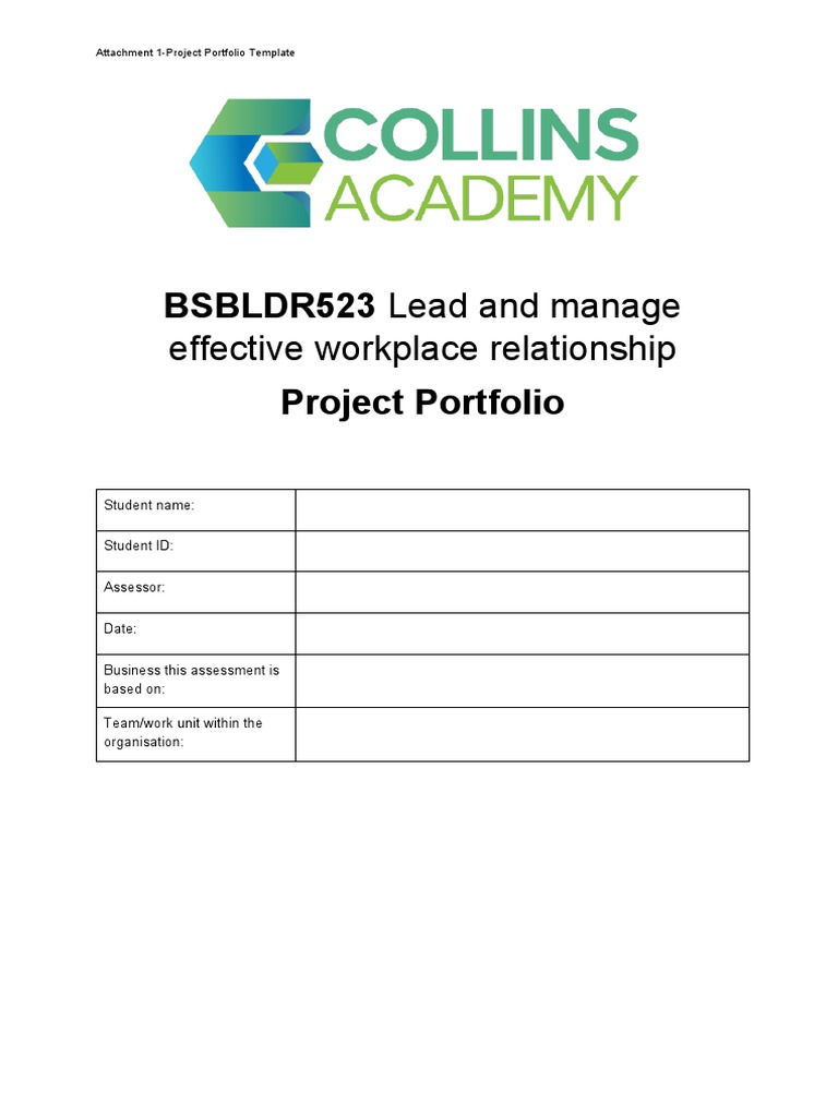 SA.2-BSBLDR523 - Attachment 1-Project Portfolio Template (Ver.1) | PDF ...