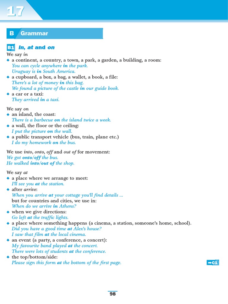 Unit 9 - Grammar - Prepositions | PDF