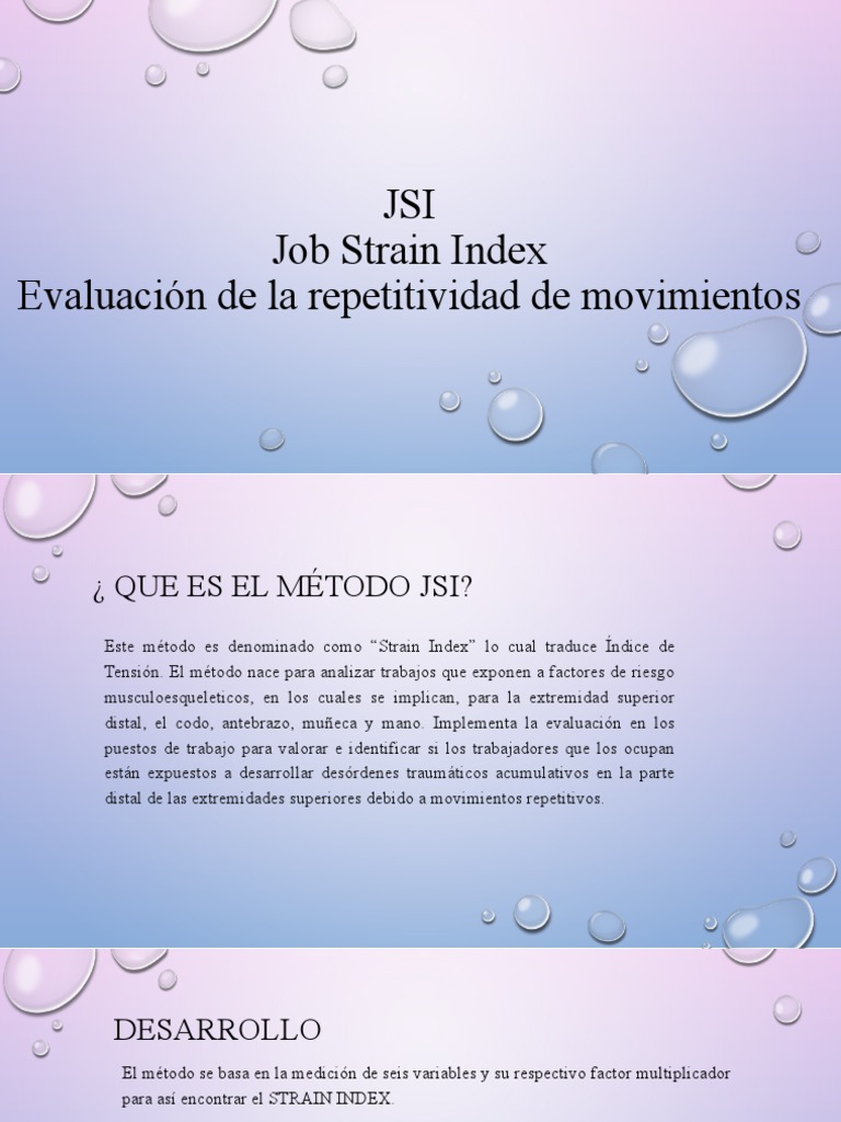Método Jsi "Job Strain Index" | PDF | Ritmo