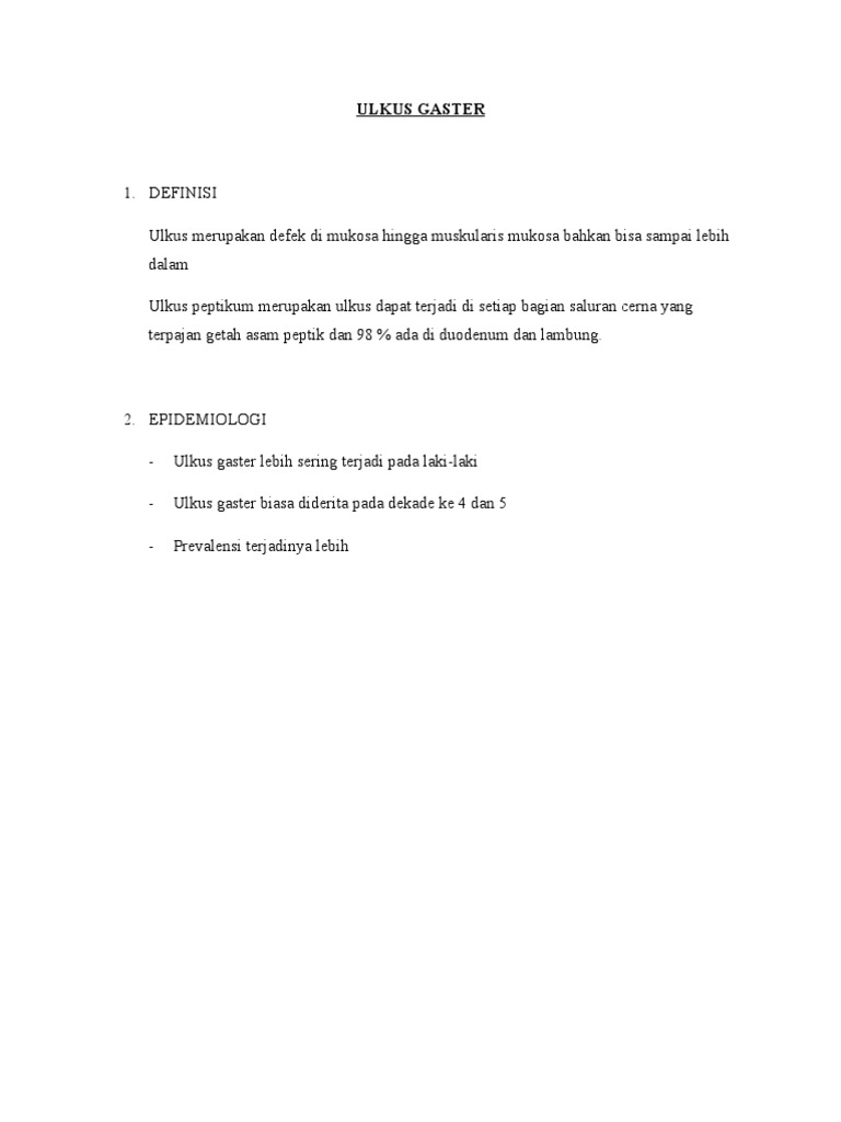 Ulkus Gaster | PDF | Kesehatan Holistik