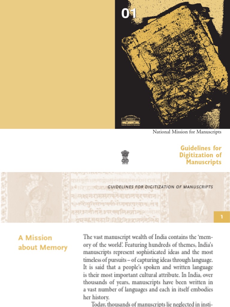 Guidelines For Digitization of Manuscripts | PDF | Image Scanner ...