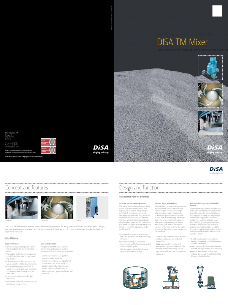 Disa TM Mixer TM 190 75 | PDF | Casting | Water