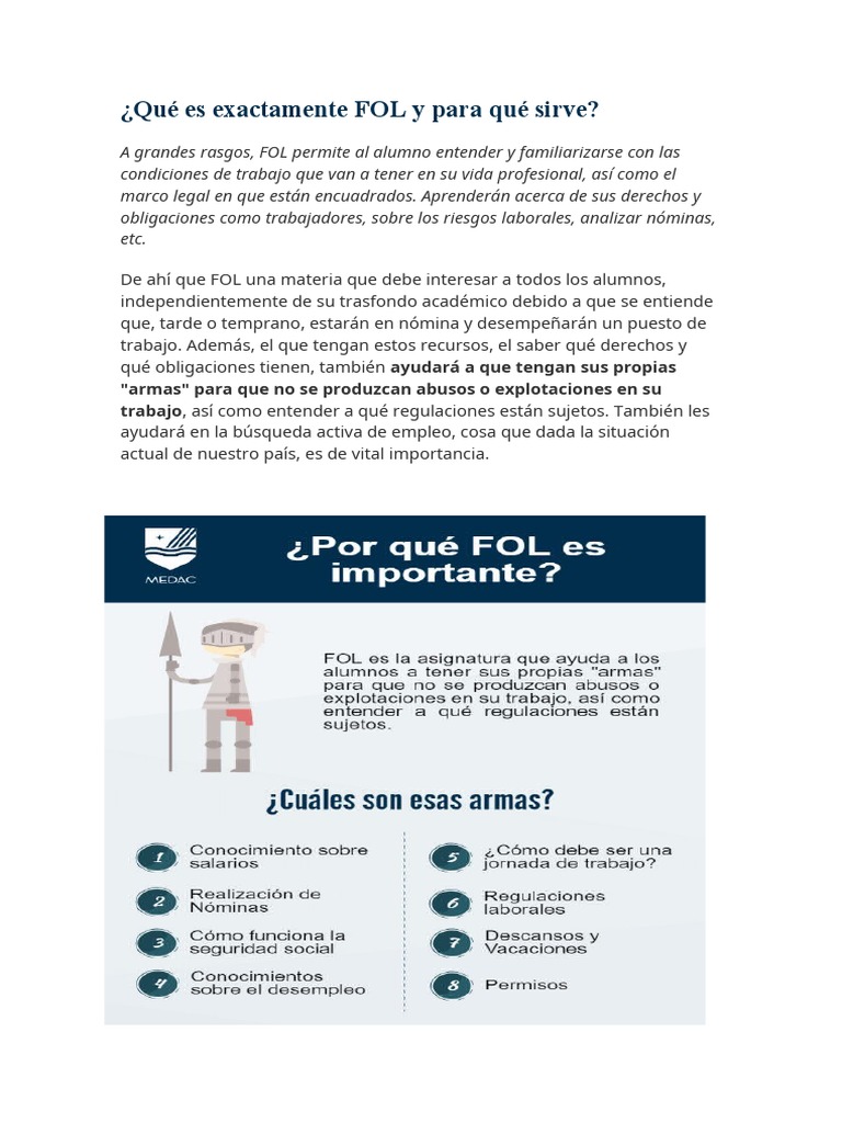 Qué Es Exactamente FOL y para Qué Sirve | PDF | Derecho laboral | Salario