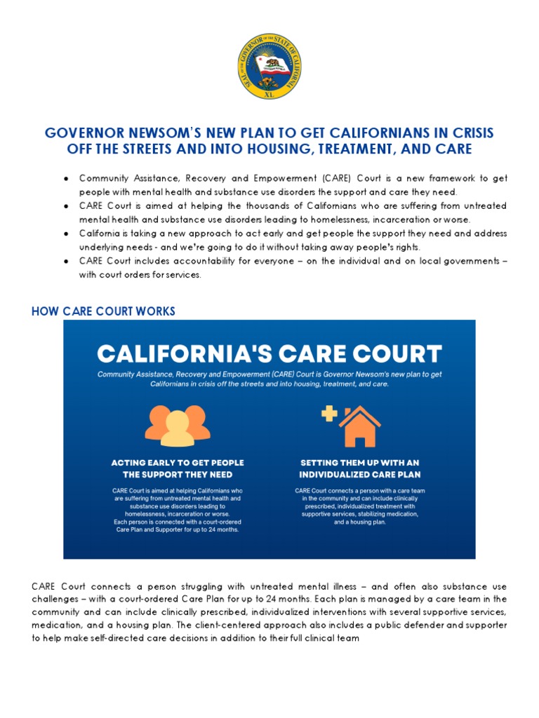 Fact Sheet CARE Court 1 | PDF | Mental Disorder | Substance Abuse