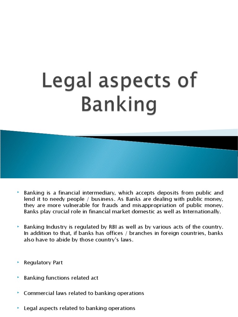 The Legal Landscape of Banking Operations: A Comprehensive Overview of ...