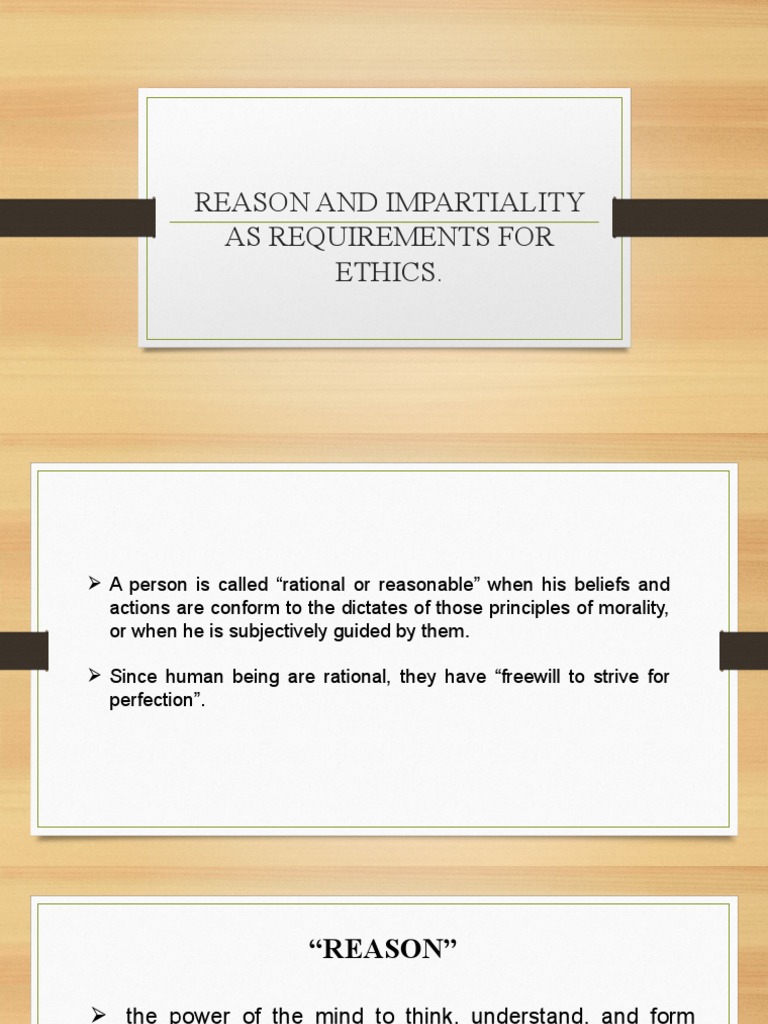 Reason and Impartiality As Requirements For Ethics | PDF | Reason | Morality