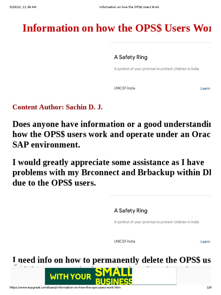 Information On How The OPS$ Users Work | PDF | Computing | Software