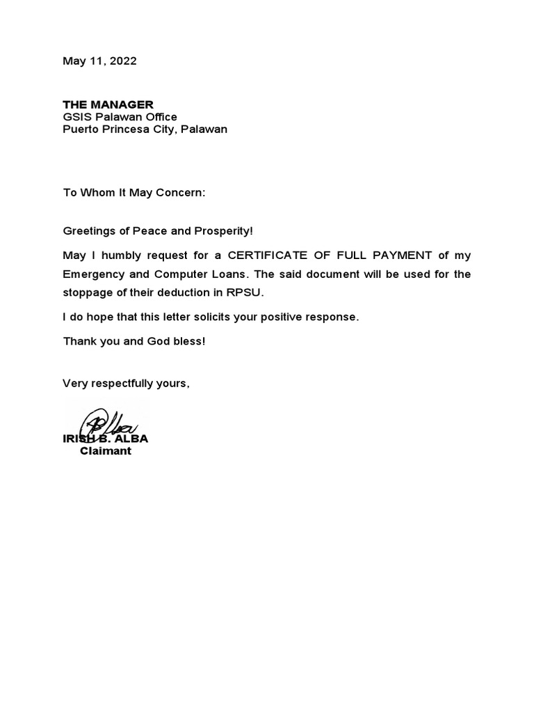 Request Letter 4 | PDF