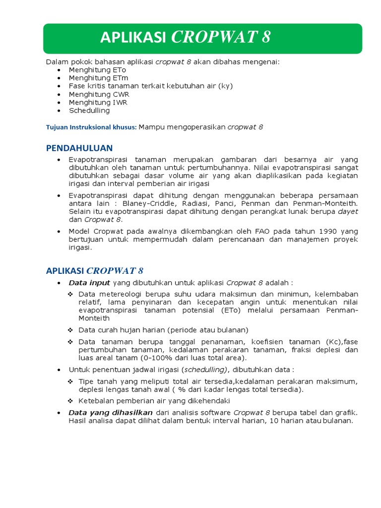 Cropwat 8.0 | PDF