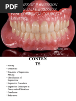 Impression techniques in RPD | PDF | Dentures | Dentistry Branches