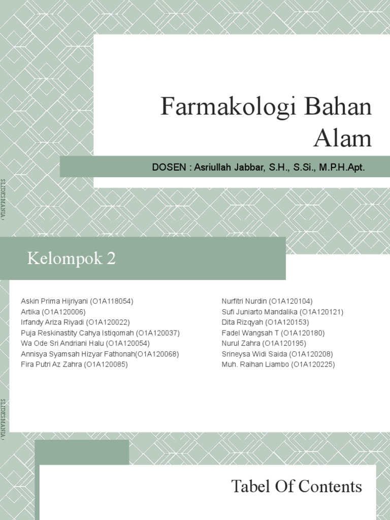 Farmakologi Bahan Alam SSP | PDF