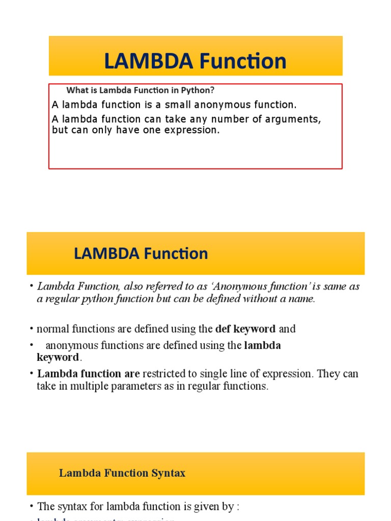 What Is Lambda Function In Python Pdf Anonymous Function Parameter Computer Programming