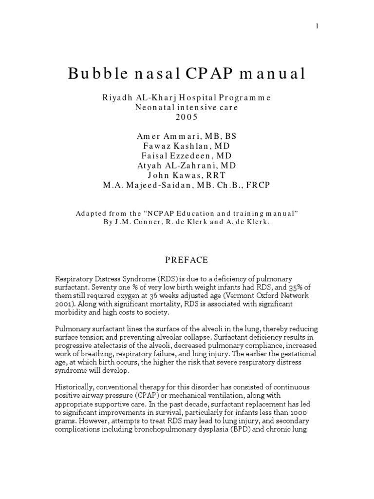 CPAP Manual | PDF | Lung | Respiratory System